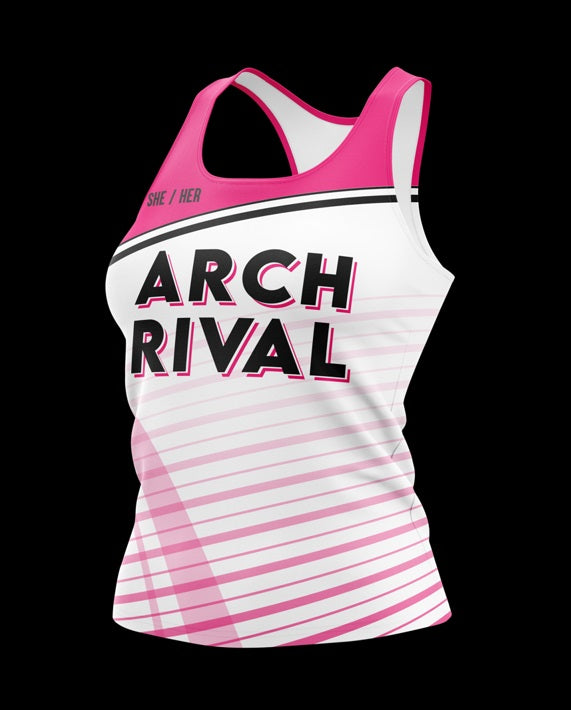 Arch Rival Racerback Tank White – DerbyBeast.net